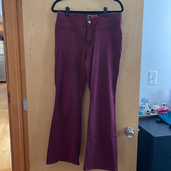 Arizona Jean Company | Pants & Jumpsuits | Vintage Maroon Colored Flare ...